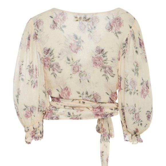 LoveShackFancy | Tops | Loveshackfancy Silk Wrap Top | Poshmark